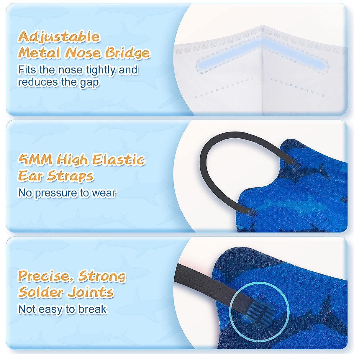 FENFEN Kids KN95 Face Mask Disposable - Kid KN 95 Masks Children Small Size Breathable Boys Kids KN95 Mask Mascaras KN95 Para Niños 50 Pack