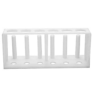 Hilitand Test Tube Rack, 6 Holes 6 Slots Plastic Test Tube Holder Storage Stand for Drying Less Than 25mm Tubes White