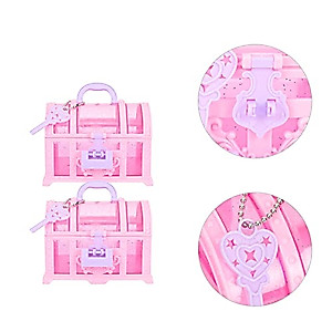 Alipis Treasure Trinket Chest Girl 2Pcs Kids Jewelry little girl treasure box pretend treasure box baby girl treasure chest Box Toy Princess Little Girl Jewelry Box