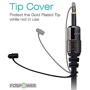 FosPower (6 Feet) 24K Gold Plated Toslink to Mini Toslink Digital Optical S/PDIF Audio Cable with Metal Connectors & Strain-Relief PVC Jacket