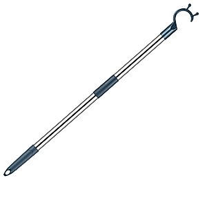 55'' Retractable Reach Sticks Extend Utility Pole Hook Adjustable Long Reach Stick for Closet/Ceiling/Shelf, Blue