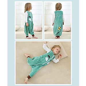 Bycc Bynn Toddler and Early Walker Sleep Fleece Sack with Feet, Baby Sleeveless Wearable Blanket Sleeping Bag (Fox, Small (1-3T))