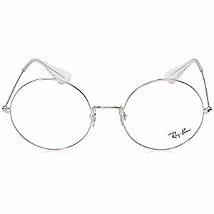 Ray-Ban RX6392 Ja-Jo Round Prescription Eyeglass Frames, Silver/Demo Lens, 53 mm