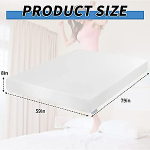 CL.HPAHKL 8 inch Gel Memory Foam Mattress Comfort Queen Mattress Medium Firm Mattresses Bed-in-a-Box CertiPUR-US Certified for Cool Sleep & Pressure Relief, White