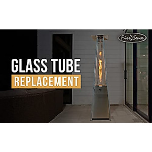 Fire Sense 61983 Pyramid Flame Heater Replacement Glass Flame Tube Includes Rubber Ring Fits with Items Pyramid Flame Finish Patio Heater - 60523 & 62263