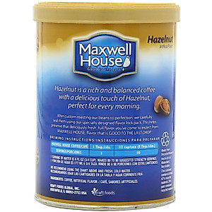 Maxwell House Hazelnut Ground Coffee, 11-Ounce Cannister (Pack of 3)