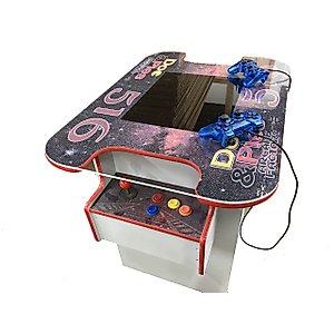 Doc and Pies Arcade Factory Full Size Professional Cocktail Arcade Machine | 516 Classic Games | 2-Player | Full Size LCD Screen, Buttons and Joystick | Made in The USA | 3-Year Warranty