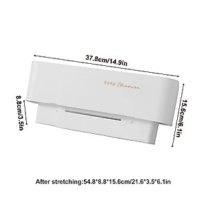 RXMORI Sink Splash Guard,Multifunctional Sink Flap Rack,Splash-Proof Retractable Storage Drain Basket,Expandable Plastic Sink Organizer Rack for Kitchen Bathroom