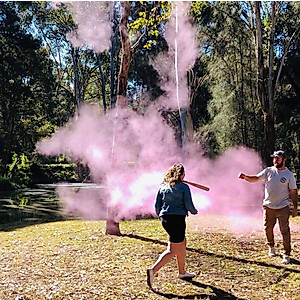 Gender Reveal Baseball Set - 2 Balls - Pink and Blue Exploding Gender Reveal Ball with Powder Plus 20 Pink & Blue Baby Gender Voting Stickers & Baseball Or Bows Party Supplies Decorations Baby Reveal