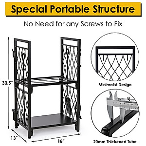 MYFIREPLACEDIRECT Firewood Rack, Heavy Duty Steel, 13" X 18" X 30.5", Black