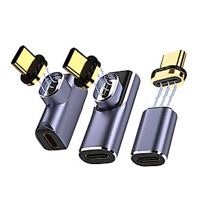 YANGTAO USB C to USB C Magnetic Adapter 24 Pins Type C Connector Support USB4.0 PD 140W Chargeing USB4 40Gb/s Data Transfer@8K Video Output Compatible with iPhone Table More Type C Devices (3 Pack)