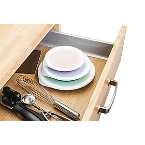 Progressive Prepworks Thinstore Collapsible Prep/Storage Bowls with Lids - Set of 3,Multicolored