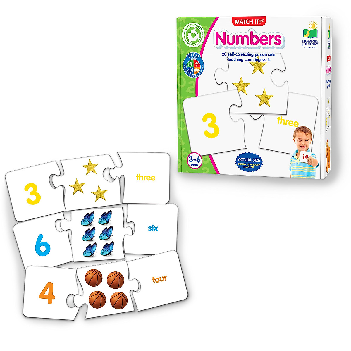 The Learning Journey: Match It! - Numbers - Self-Correcting Number & Counting Puzzles, Multicolor (116432)
