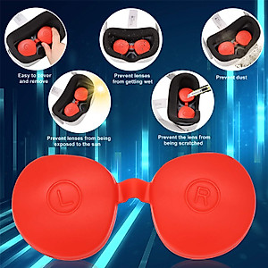 Silicone Covers Sets 3 pcs for Oculus Quest 2 - Face Pad Mask & Lens Cover Caps & Soft VR Shell Case Protected,Sweatproof Lightproof Anti-Leakag Designed by X-Super Home (Red)
