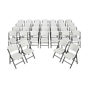 Lifetime Folding Chairs 2802 White Granite Color Plastic 32 Pack Durable Quality