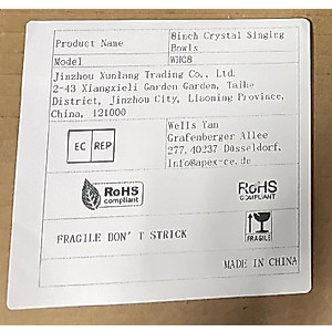 Hye-eun 8 Inch B Note Purple Quartz Crystal Singing Bowl Crown Chakra Sound Healing With Carrying Case for Yoga