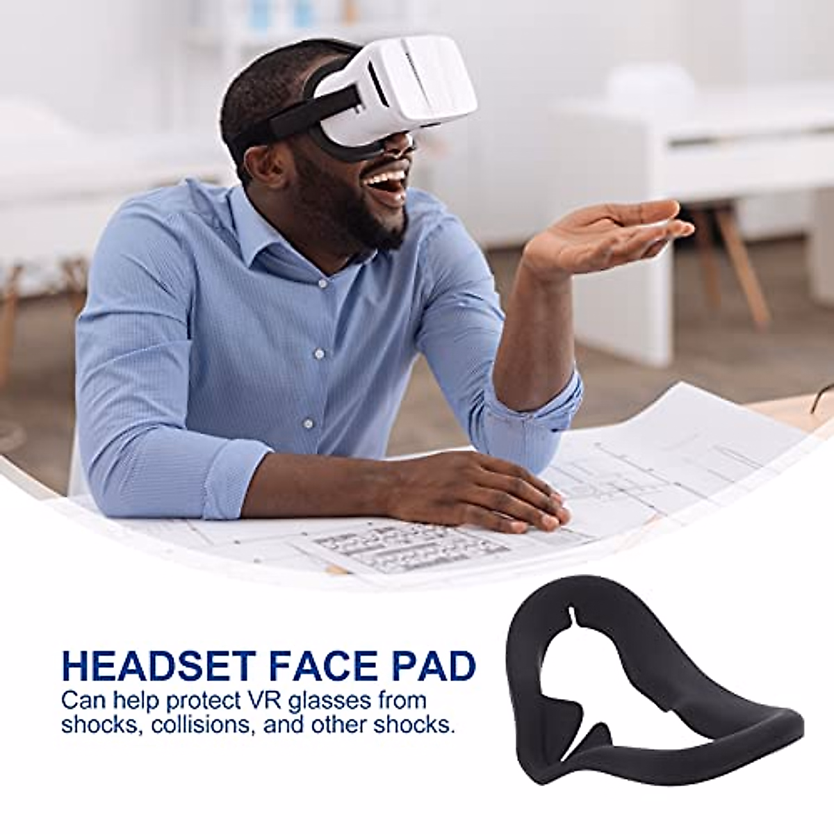 1pc Vr Eye Pads Vr Face Cover Silicone Headset Face Headset Face Cover Headset Face Pad Silicone Mask Silicone Face Mask Vr Face Mask Comfortable Face Cushion