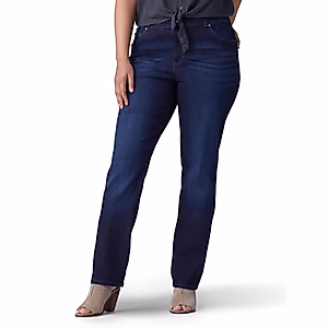 Lee Women's Plus Size Relaxed Fit Straight Leg Jean, Niagara, 22 Medium