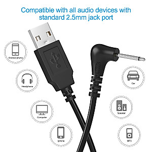 SCOVEE DC Charging Cable | USB Charger Cord,2.5mm USB DC Charger Cord Replacement,Fast USB DC Charging Cord,5v DC Charger Cable Wire 3ft