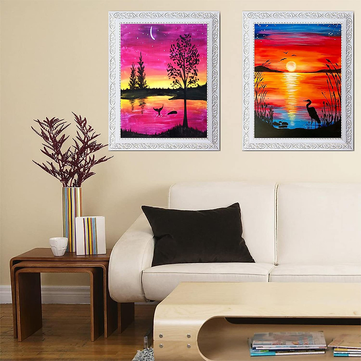 TINY FUN 12 Pack Diamond Painting Kits for Adults 5D Diamond Art Kit for Beginners, DIY Paint with Round Full Drill Diamonds Paintings Gem Art for Home Wall Decoration Gift (12X16 Inch