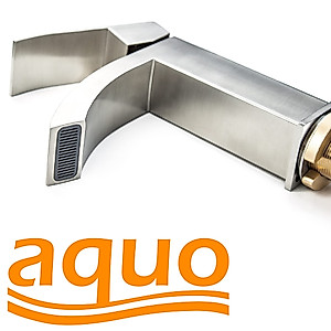 aquo Bathroom Faucet - 7" Height Sink Faucet Fits Variety Bathroom Sink, Nicely Preventing Leaking Issue by Brass Bathroom Sink Faucet Inner Hoses Design, Brushed Nickel