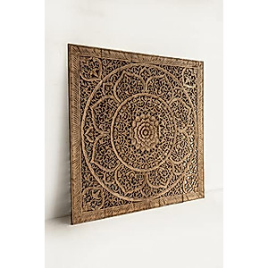 Queen Wood Carved Mandala Headbaord