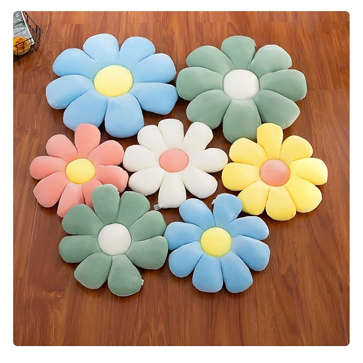 Uewidiod Flower-Shaped Pillow Cushion Floor Cushion Cushion Office sedentary Tatami car Cushion Student seat Cushion (40cm, Green)