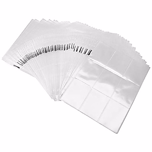Amazon Basics 9 Sleeve Card Protectors Binder Sheet - 100-Pack