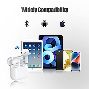 KCOOL Wireless Earbuds, HiFi Stereo Earphones Bluetooth 5.2 Headphones, Noise Reduction, Auto Pairing Mini Earbuds 30 hrs Playtime with Charging Case for Sports/Work, Gifts for Dad/Him