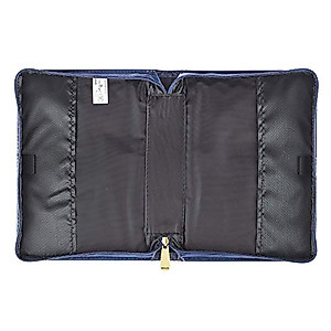 Christian Art Gifts Women's Fashion Bible Cover I Know The Plans Jeremiah 29:11, Blue/Gold Faux Leather, Large