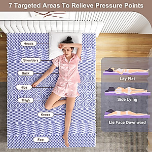 UniPon 4 Inch Egg Crate Memory Foam Mattress Topper, Lavender Infused Medium Firm Mattress Topper, 7 Zones Memory Foam Bed Topper, CertiPUR-US Certified (Queen)