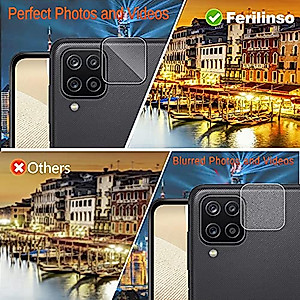 Ferilinso [6 Pack] 3 Pack Screen Protector + 3 Pack Camera Lens Protector for Samsung Galaxy A12/A12 Nacho [HD] [Tempered-Glass] [Case Friendly] [Anti-Fingerprint] [Easy Installation]