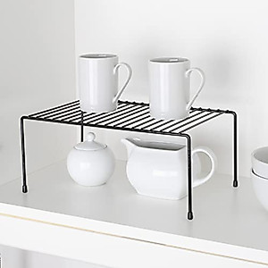 Smart Design Classic Storage Shelf – Medium (8.5 x 13.25 in.), Black – Steel Pantry Organizer with Rust-Resistant Finish and Non-Slip Feet for Easy Home Organization and Storage