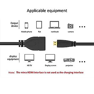 ChenYang Micro HDMI Male to HDMI Female 4K60hz HDTV 90 Degree Left Angled Cable Adapter for Displays Monitor Camera 10cm