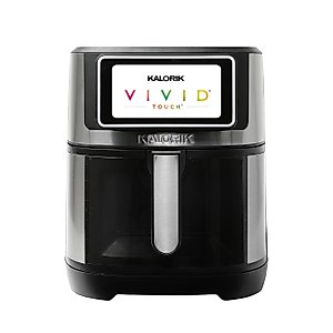 Kalorik VIVID TOUCH 7 Quart High-Resolution Touchscreen Air Fryer with Window, Stainless-Steel
