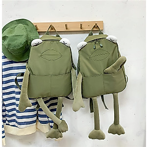 LaurelTree Kawaii Aesthetic Cute Funny Cartoon Frog Backpack Laptop Travel Bag School Students Teens Girls