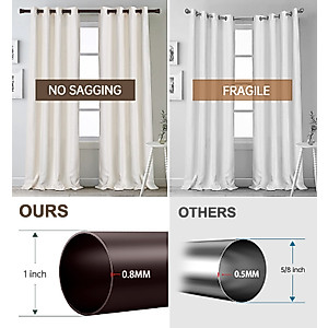 Briofox Bronze Curtain Rods for Windows 28 To 48 Inch, 1 Inch Heavy Duty Adjustable Curtain Rod With Modern Decorative End Cap Finials WIth Brackets【NOT TENSION ROD】