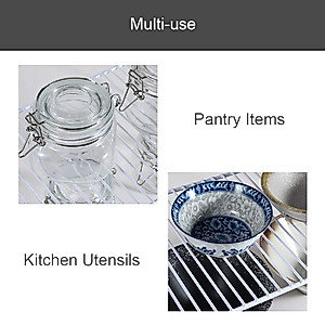 Redrubbit Large (15.7 x 9. 4 Inch) Cabinet Storage Shelf Rack, Rustproof Kitchen Counter and Cabinet Shelf, Storage Rack Organizer for Kitchen, Fridge, Cabinet, Bathroom, Set of 2