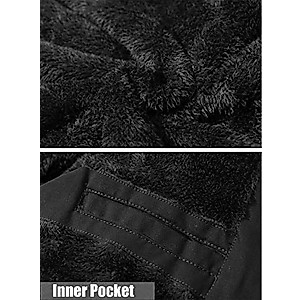 TACVASEN Jackets Mens Winter Army Military Jacket Zipper Jacket Cargo Jacket Winter Coat Outdoor Cotton Coat Black