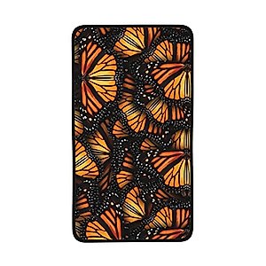 TUBIAZICOL Orange Monarch Butterflies Hand Towels Soft Face Towel Microfiber Coral Velvet Highly Absorbent Towel Washcloths for Bath Kitchen Bathroom Sports Yoga Travel 16"X28"