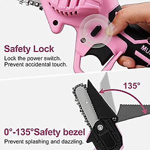 Mini Chainsaw 4 inch Battery Chain Saws Cordless Mini chain saws for Trees Battery Powered, One-Hand Operated Portable Small Chainsaw for Tree Trimming, Garden Pruning, Branch Wood Cutting