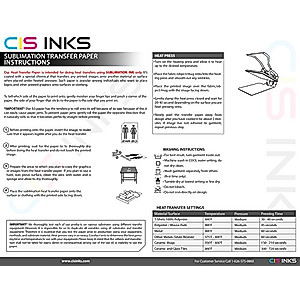 CISinks A3+ Sublimation Ink Transfer Paper 13" x 19" (100 Sheets) For EPSON ME Series, RICOH GX Series And SAWGRASS Printers