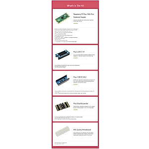 Coolwell for Raspberry Pi Pico Evaluation Kit Package B Include The Pico + Color LCD + IMU Sensor + GPIO Expander