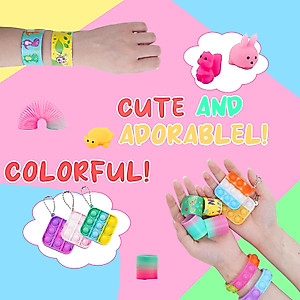 Valentines Party Favors for Kids 3-5 4-8-12, Treasure Box Toys for School Classroom Prizes, Goodie Bag Stuffers for Birthday Party Carnival Prizes,Stocking Stuffers, Pinata Fillers, Bulk Sensory Toys