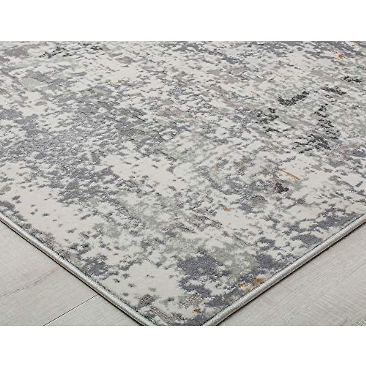 Rugs America Austin AD90A Iron White Abstract Transitional Area Rug 5'3" x 7'0"