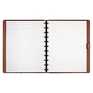TUL Custom Note-Taking System Discbound Notebook, Letter Size, Leather Cover, Brown