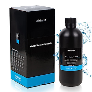 Water Washable 3D Printer Resin - 405nm Water Wash Resin, Low Odor LCD UV Curing 3D Printing Resin – Easy to Clean Photopolymer Resin for SLA 3D Printer (Grey, 1KG)