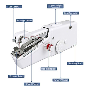 Mini Portable Handheld Sewing Machine Cordless Stitching Kit with Tape Measure - Comfortable & Easy to Use for Kids/Beginners - Quick Repairing & Suitable for Home Travel Use