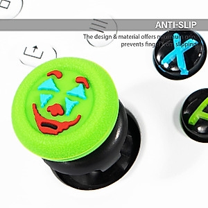 Playrealm FPS Thumbstick Extender &Texture Rubber Silicone Grip Cover 2 Sets for Xbox Series X/S & Xbox One Controller(Joker Green)