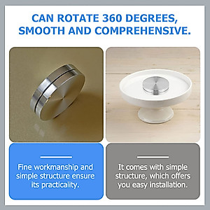 DOITOOL 2pcs Dining Table Aluminum Turntable Round Aluminum Rotating Bearing Plate Aluminum Discs Cake Decorating Stand Cake Revolving Cake Turntable Base Ball to Rotate Aluminum Alloy Cd